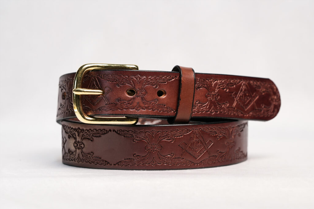 Freemason Heavy Leather Belt - Amish Made