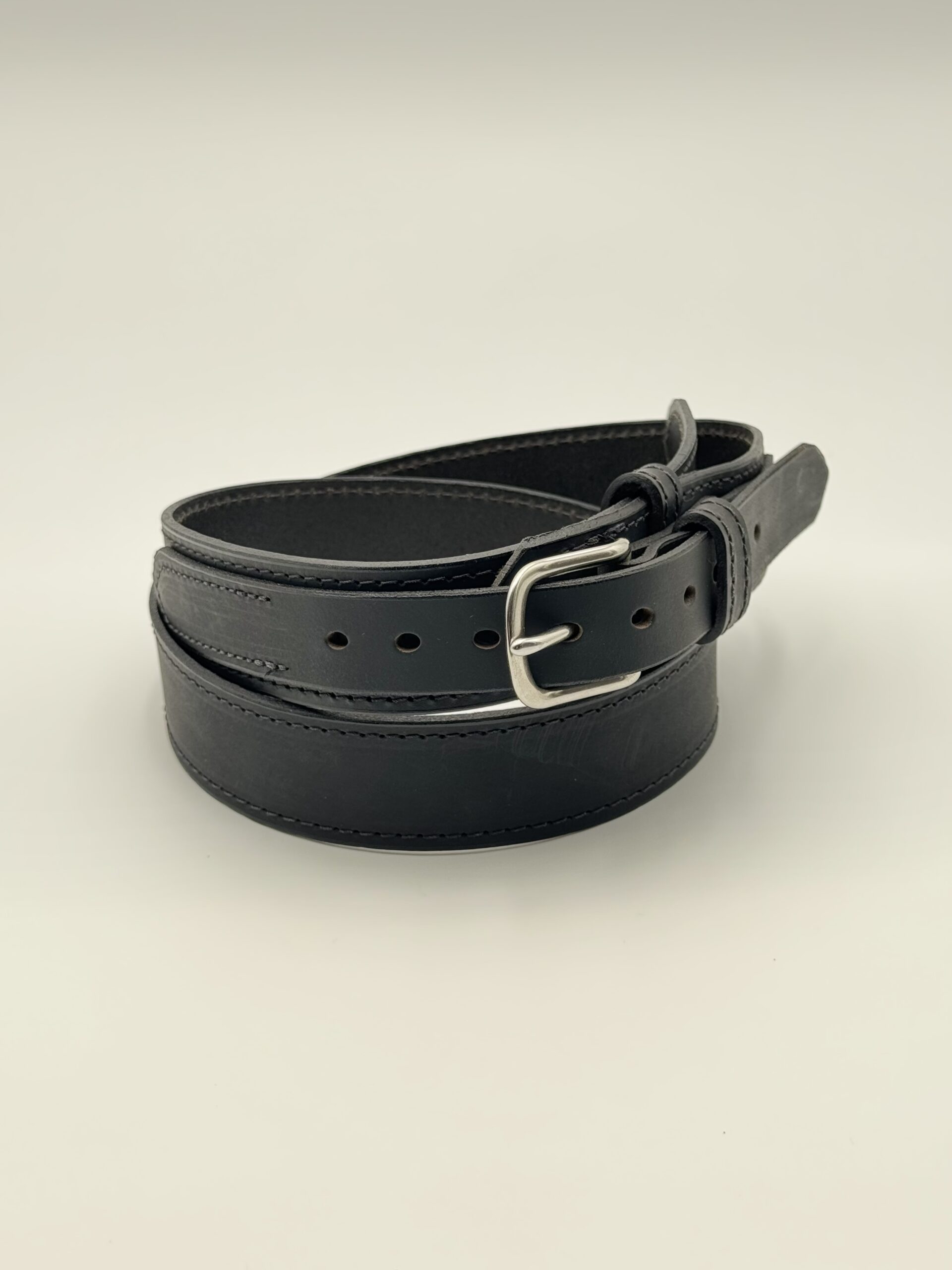 Standard Black Leather Ranger Belt - Lambright Leather Company
