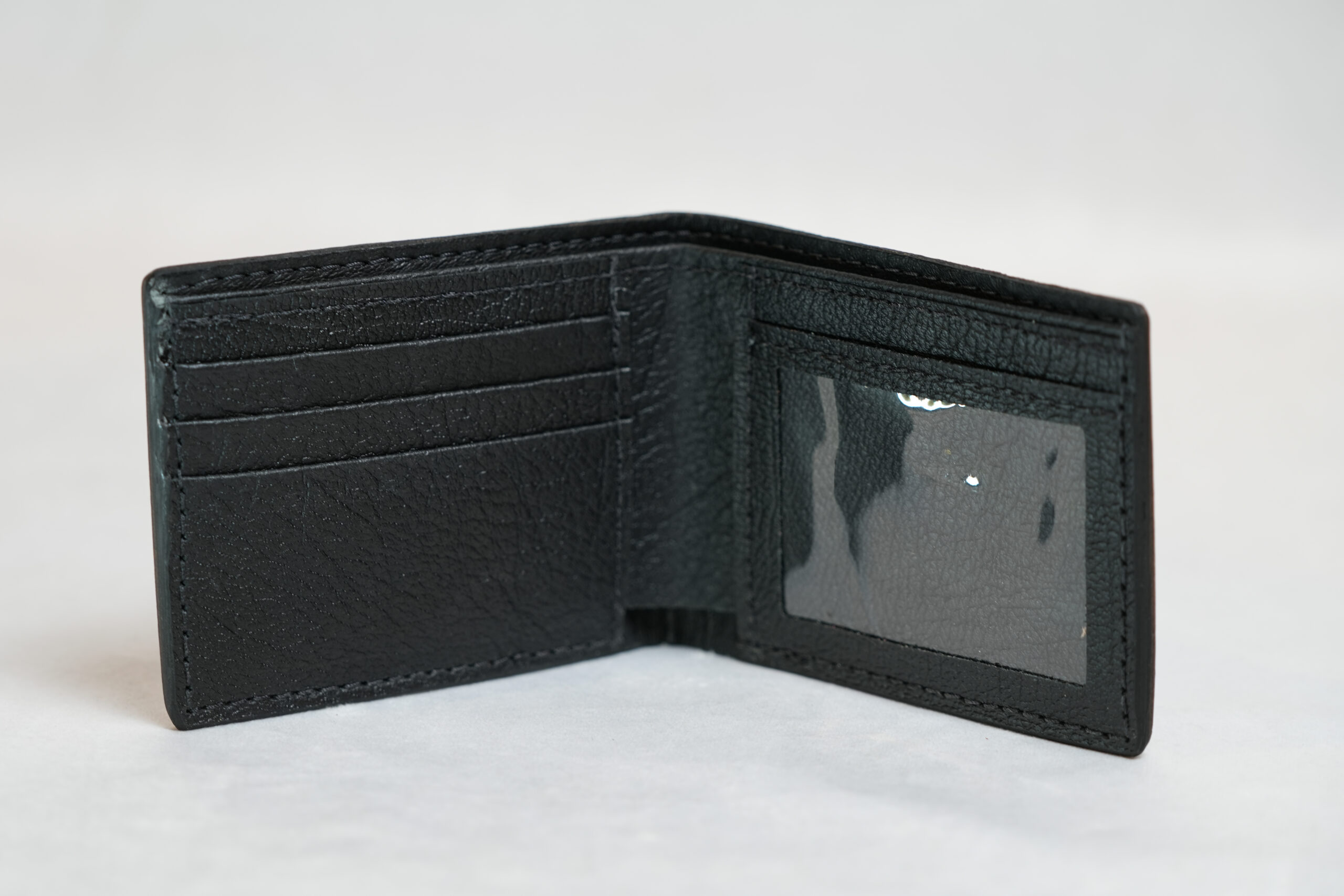 Lizard Grey Leather Bifold - Amish Made