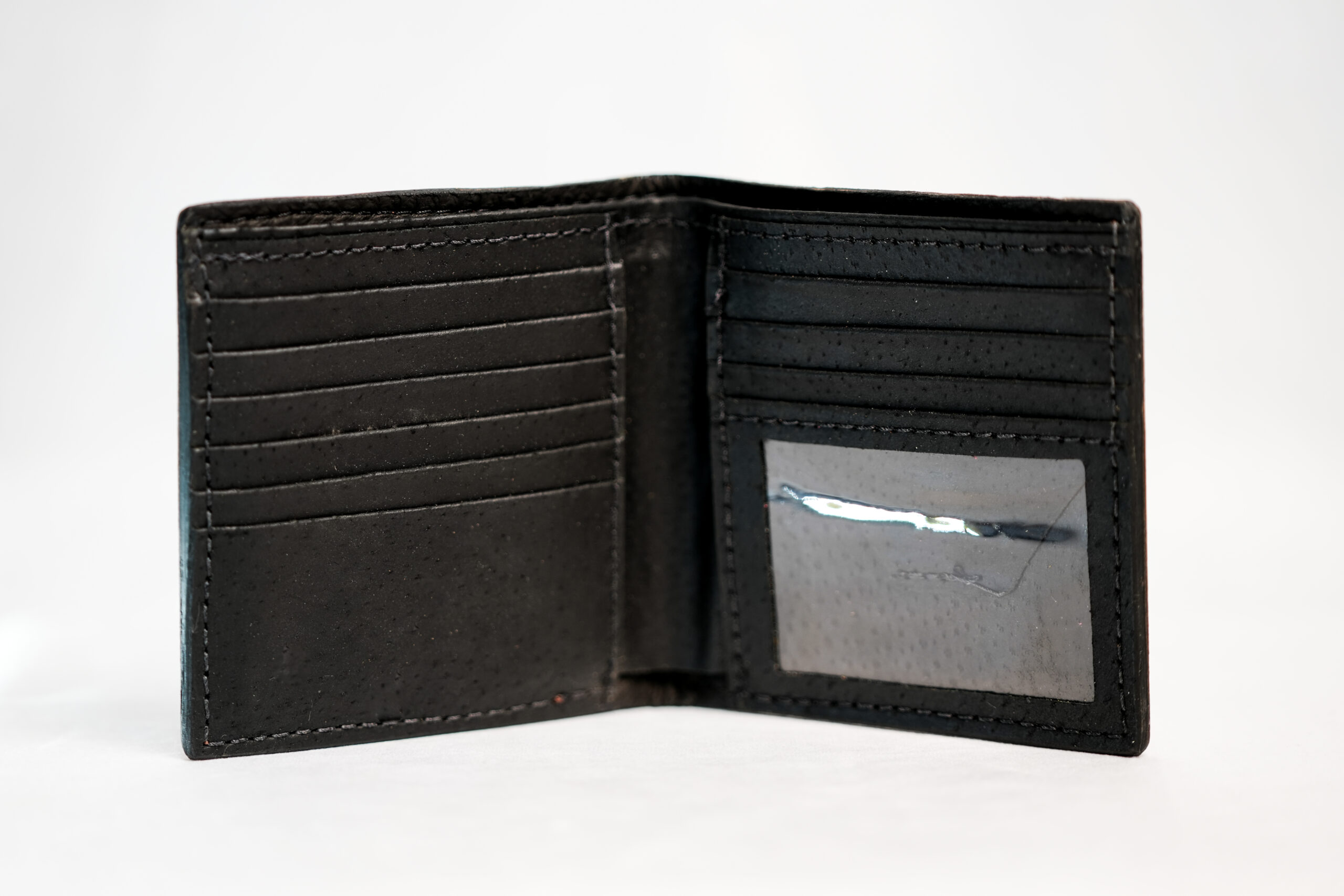 Lizard Grey Leather Bifold - Amish Made
