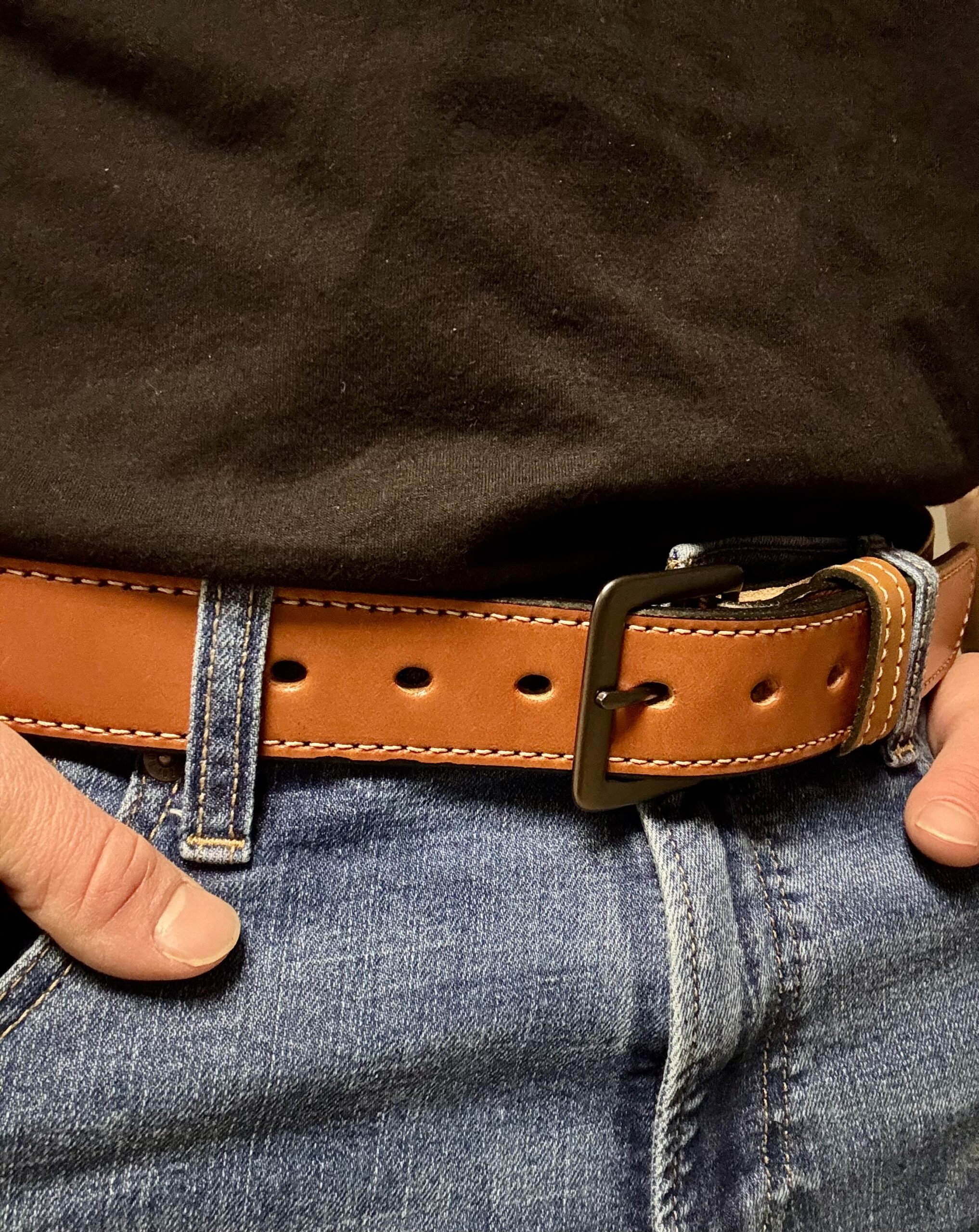 Light Brown Leather Belt - Amish Handcrafted